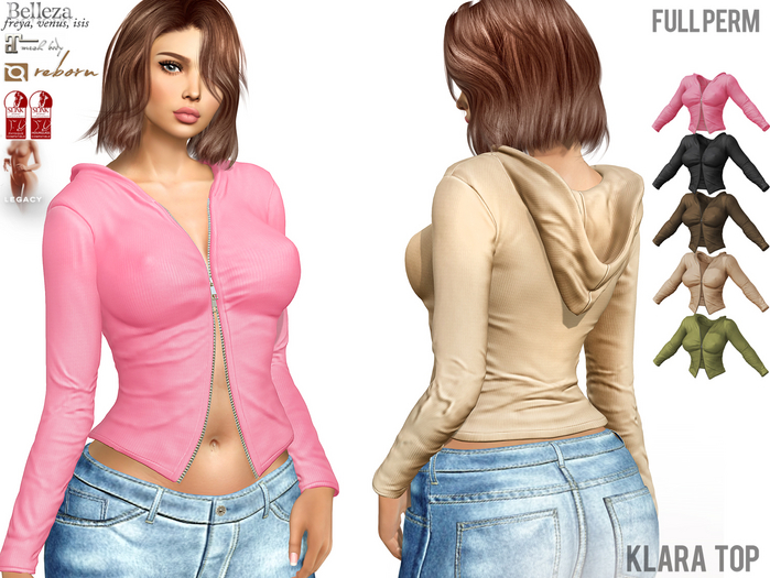 Second Life Marketplace Full Perm Mesh Klara Top For Slink Physique